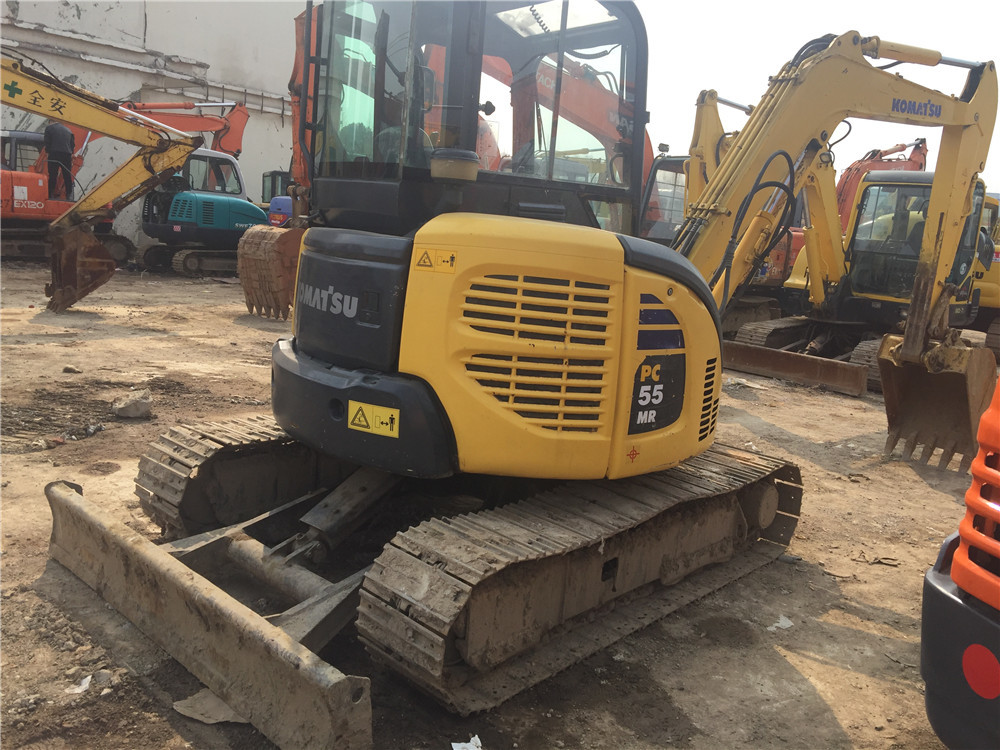12V Voltage second Hand Mini Diggers Komatsu PC55MR - 2 With 72 Ah Battery