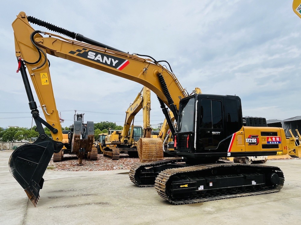 90% New Secondhand Sany SY215C Hydraulic Excavator Used 21-ton Backhoe ...